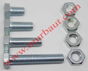 Mur Baut - Baut Mur Besi Putih M12 x 40mm