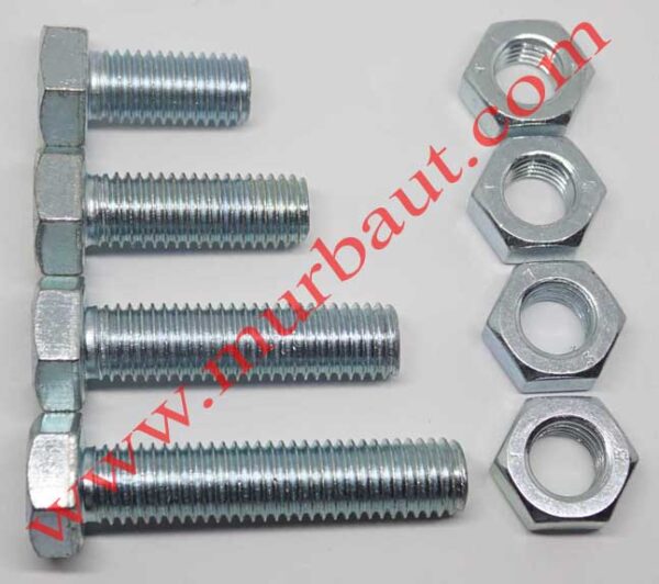 Mur Baut - Baut Mur Besi Putih M14 x 35mm